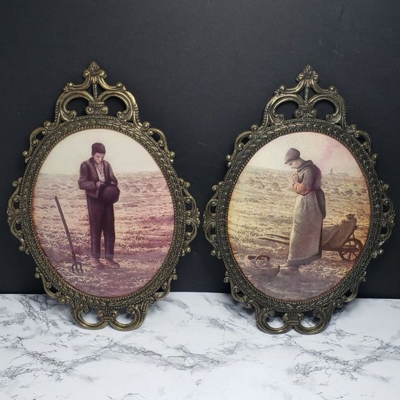 Unique Vintage | Accents | Italian Filigree Framed Convex Glass Farm ...